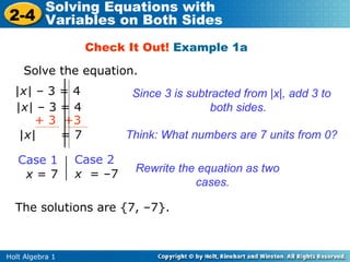 Algebra 1. 9.7 Lesson. Absolute Value | PPT