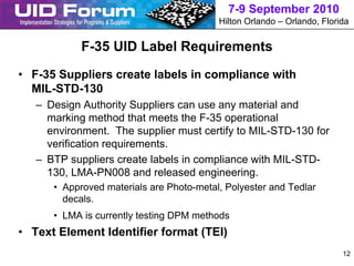 The F-35 and UID | PDF