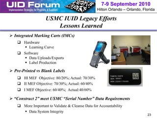 USMC Case of using UID | PDF