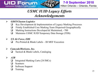 USMC Case of using UID | PDF