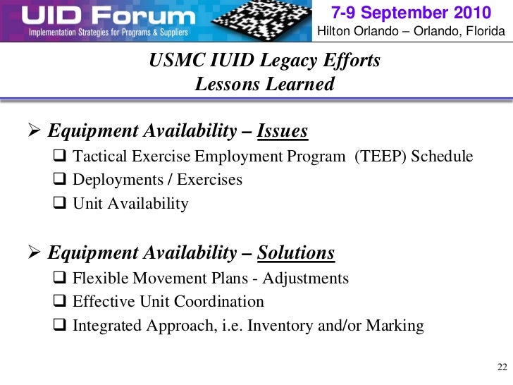 USMC Case of using UID