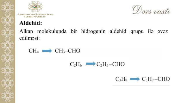 9 aldehidler, adlandirilmasi, izomerliyi | PPTX