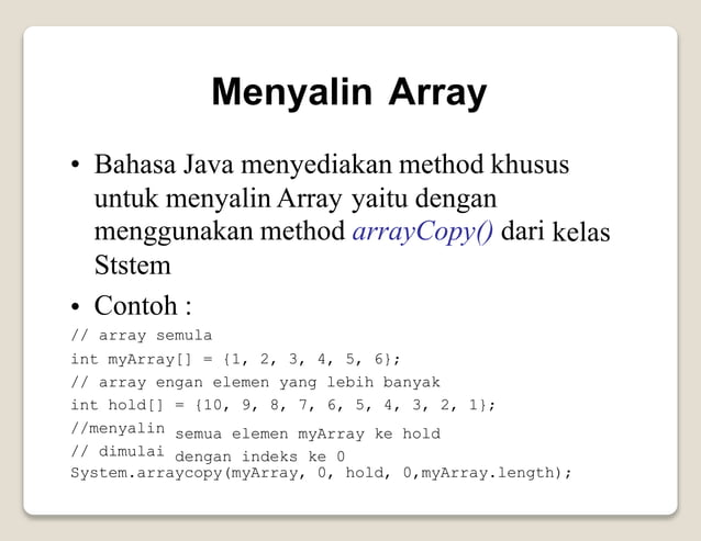 Array objek yang digunakan untuk menyimpan banyak data | PPT
