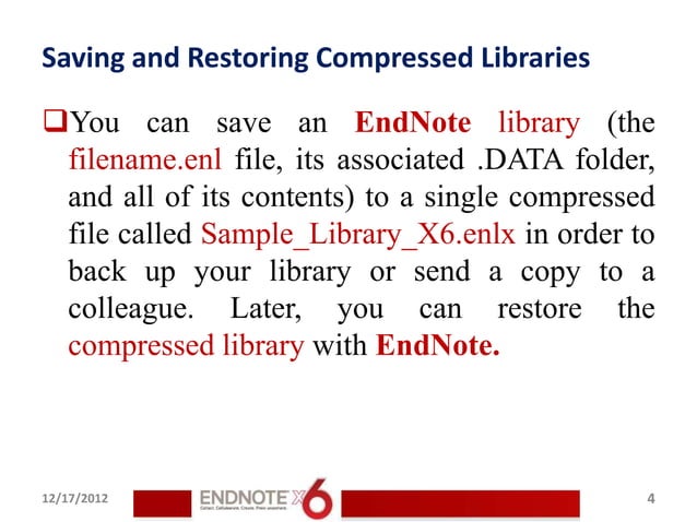 9 backup your end note library | PPT