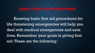 9 - basic fisrt aid powerpoint presentation | PPT