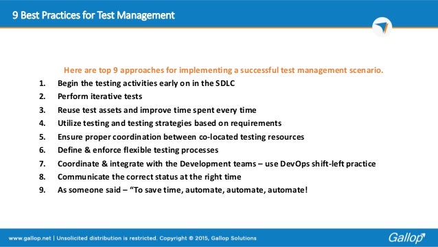 9 best practices for test management