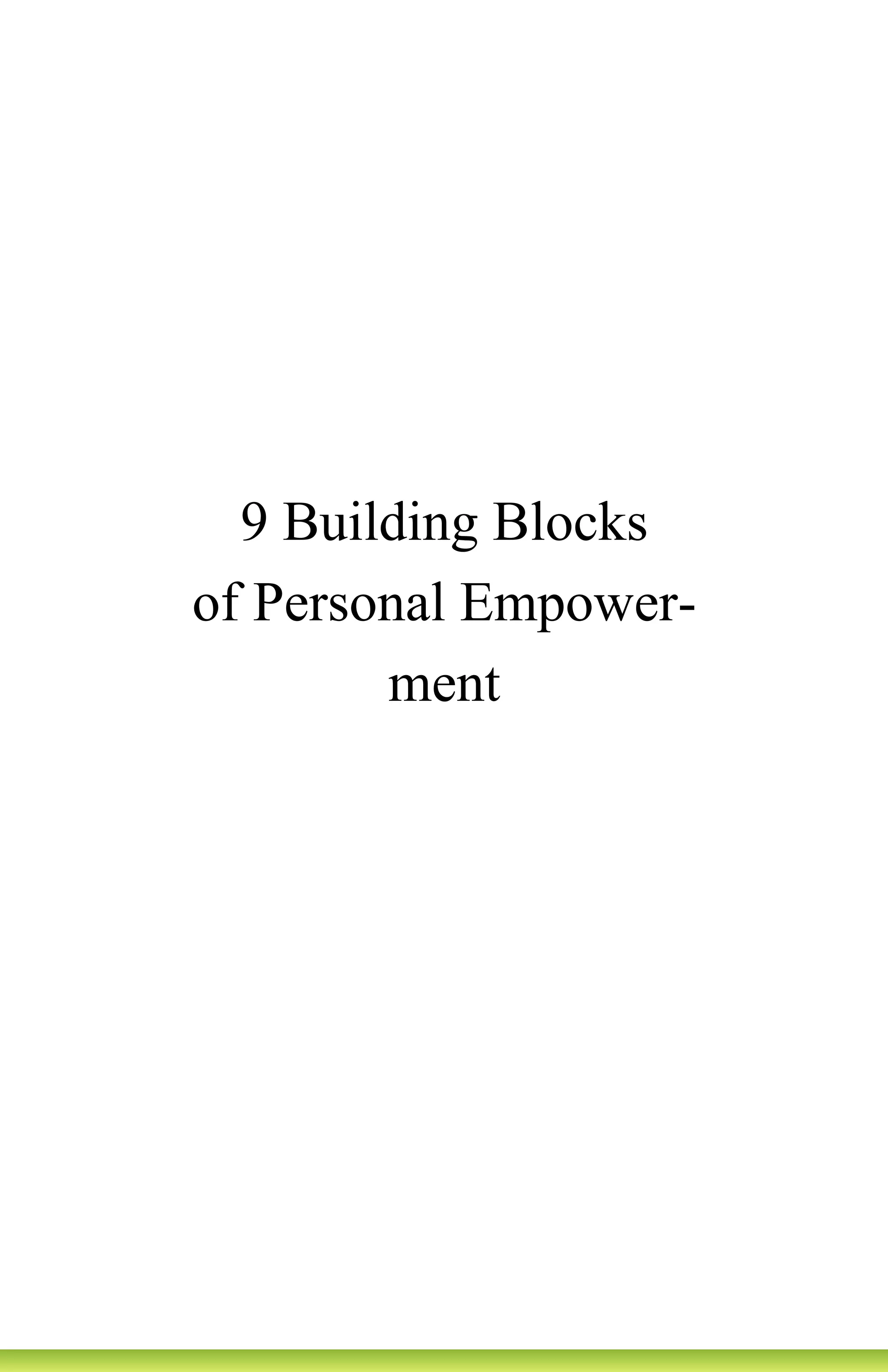 9 building-blocks-of-personal-empowerment | PDF