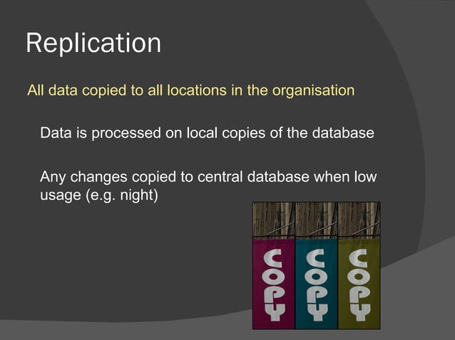 Centralised And Distributed Databases Ppt Databases Computer Software And Applications