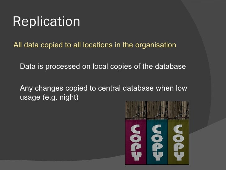 Centralised and distributed databases