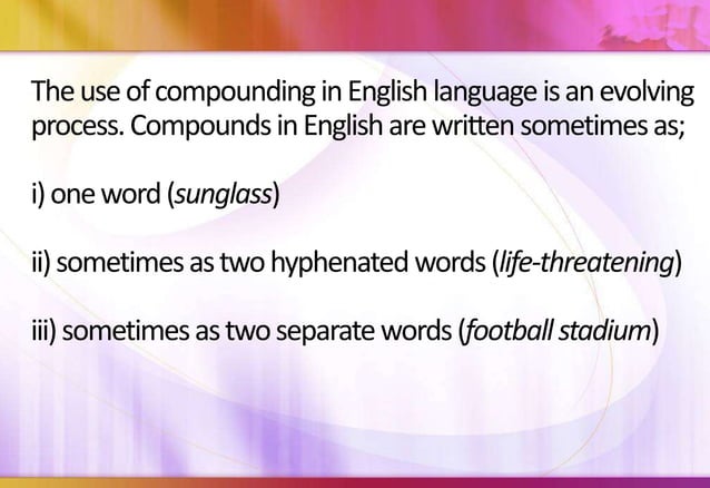 Compounding (Linguistics) | PPTX