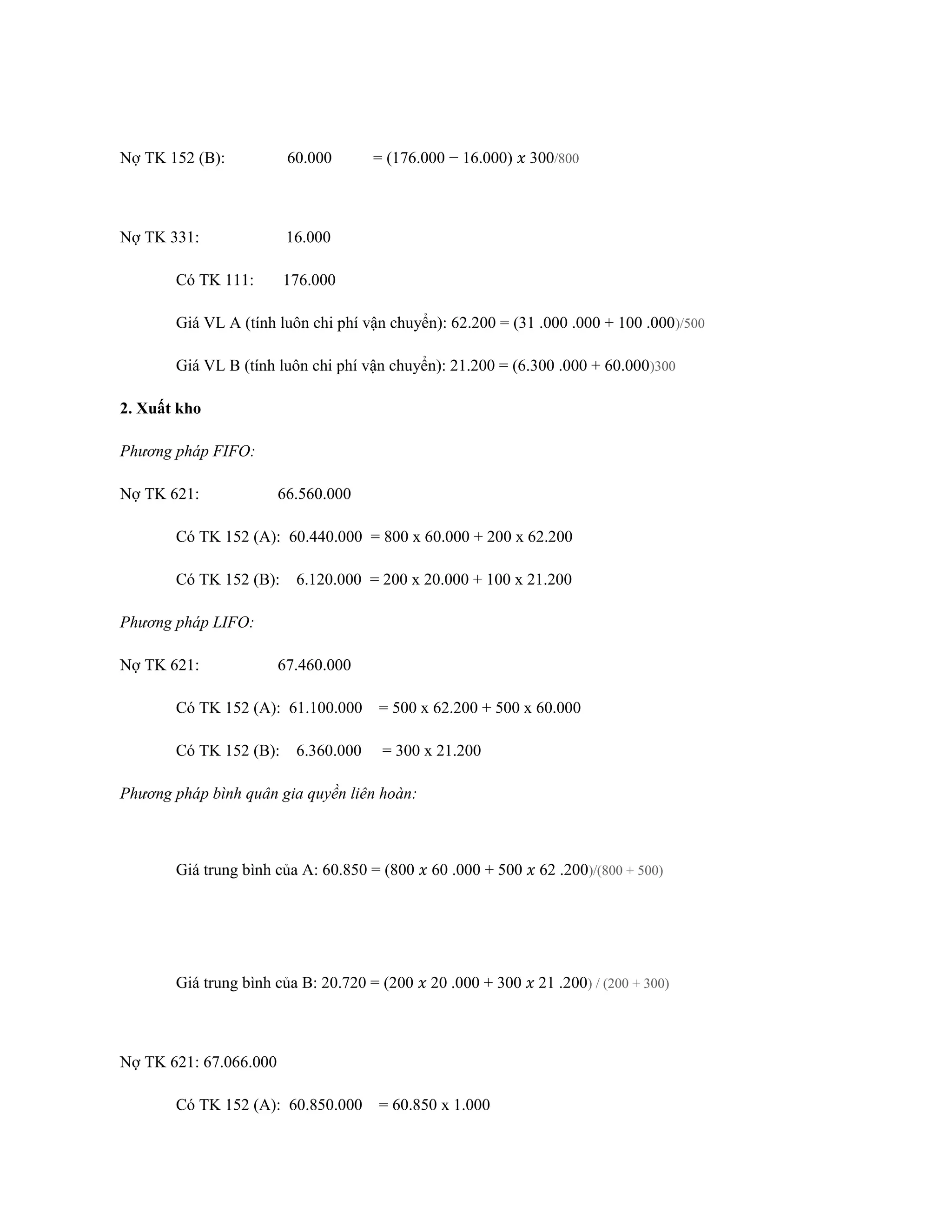 9 DẠNG BÀI TẬP ĐỊNH KHOẢN KẾ TOÁN | DOC