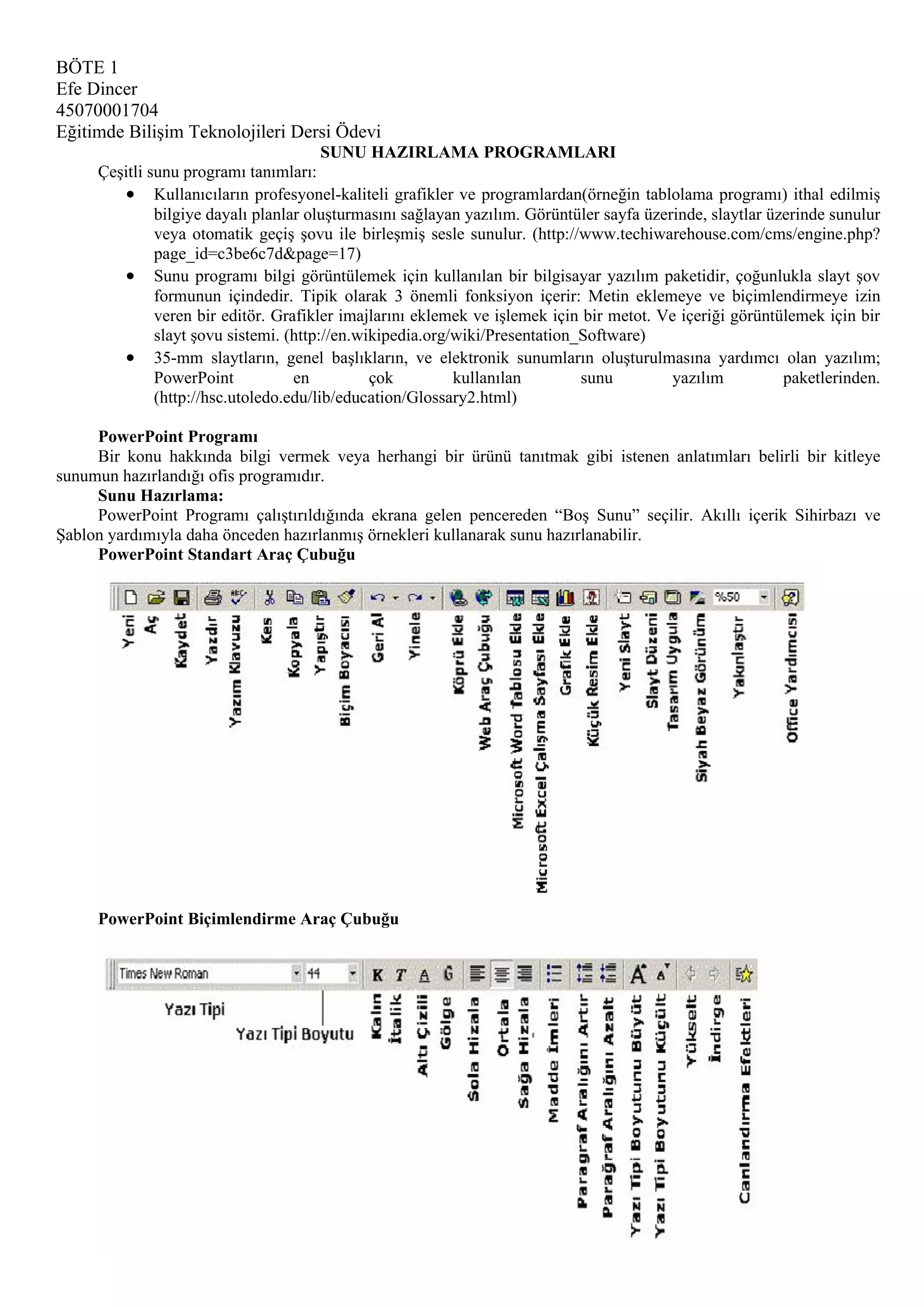 Sunu Hazırlama Programları (PowerPoint) | DOC
