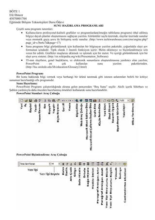Sunu Hazırlama Programları (PowerPoint) | DOC