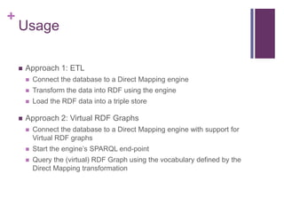SWT Lecture Session 9 - RDB2RDF direct mapping | PPT