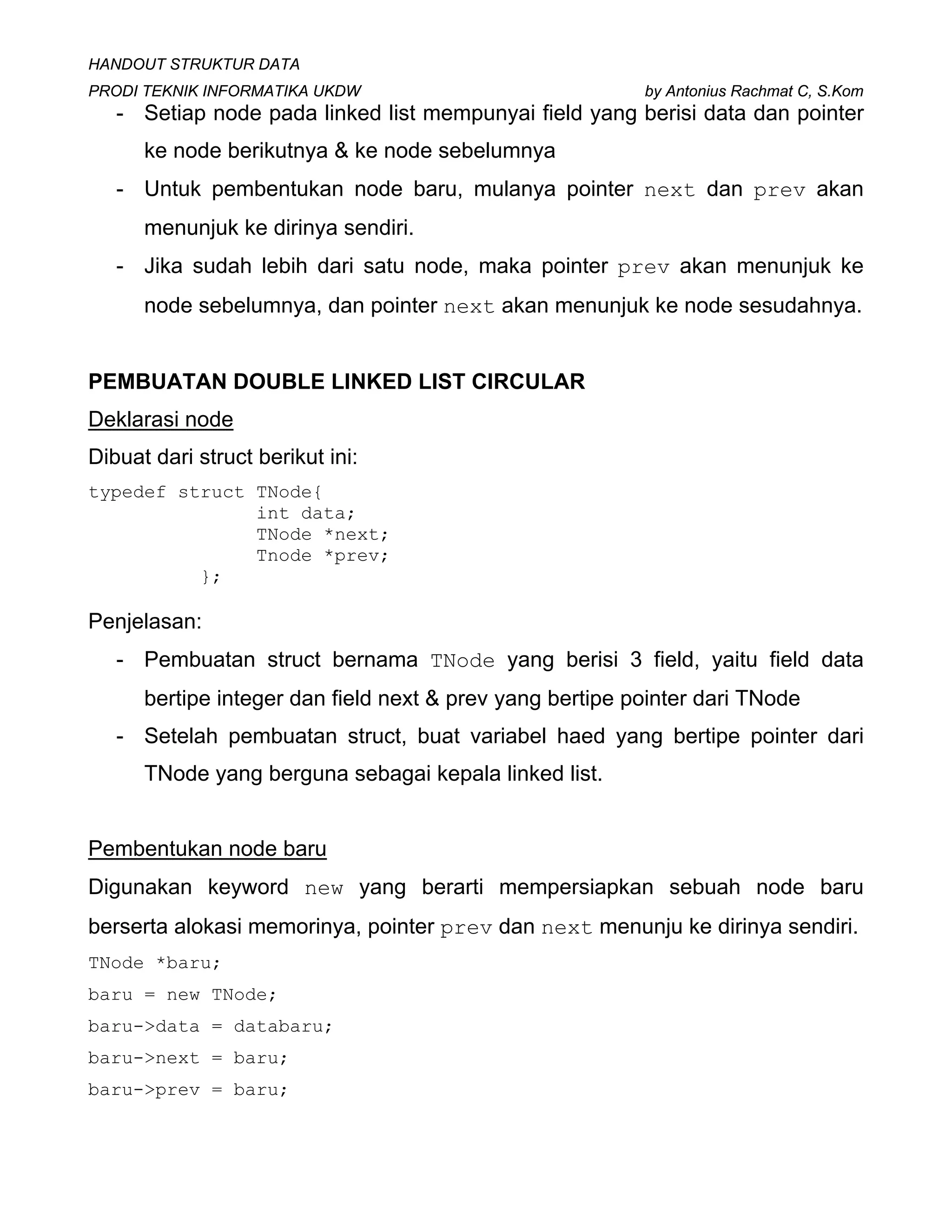 9.double linked list circular | PDF