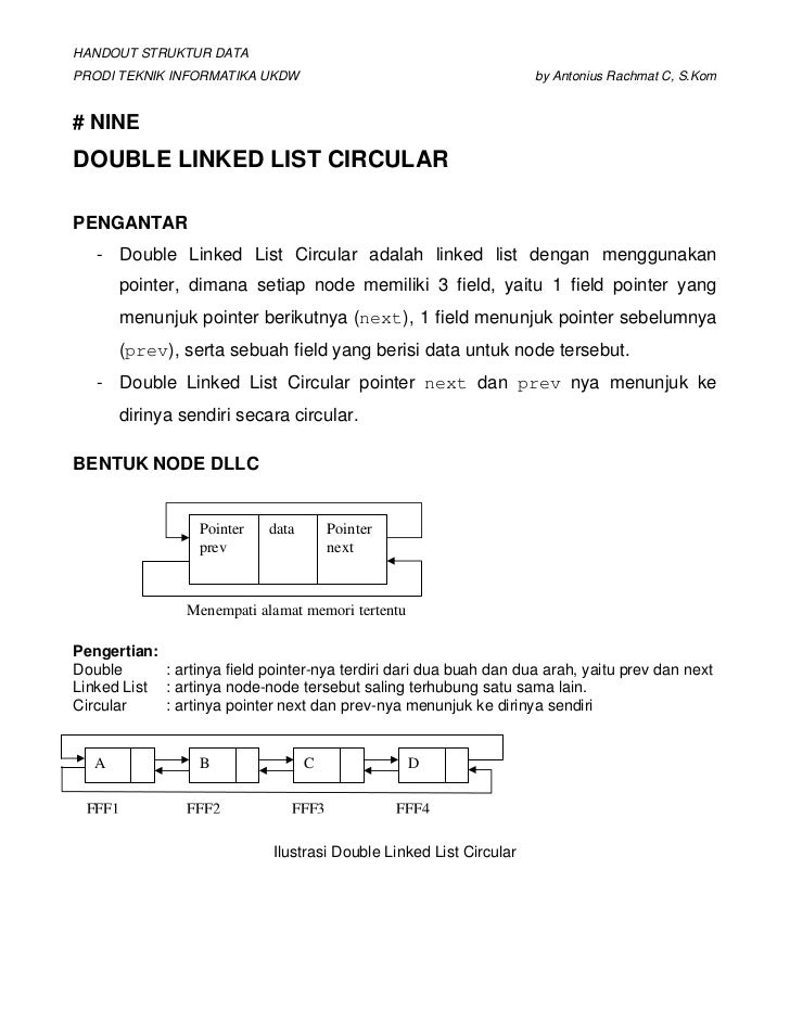Contoh program double linked list non circular - premierasl Contoh program double linked list non circular - premierasl