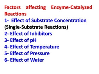 Factors affecting enzymes | PDF