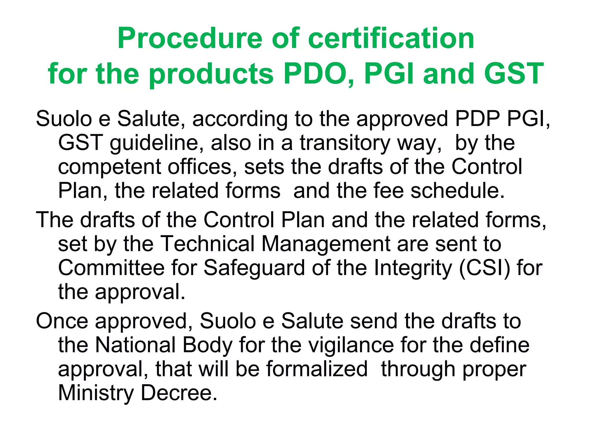 Presentation of control and certification system in EU | PDF