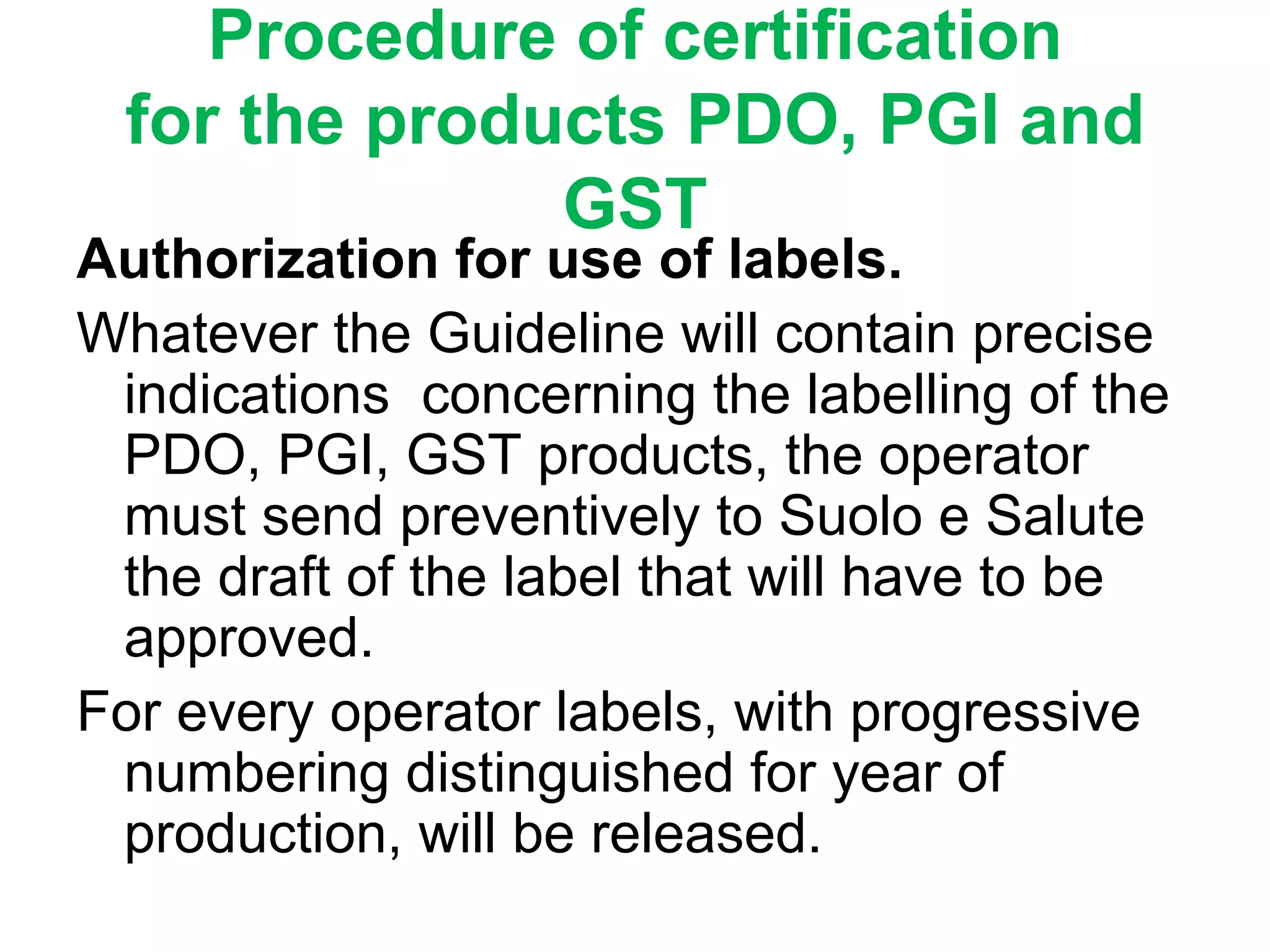 Presentation of control and certification system in EU | PDF