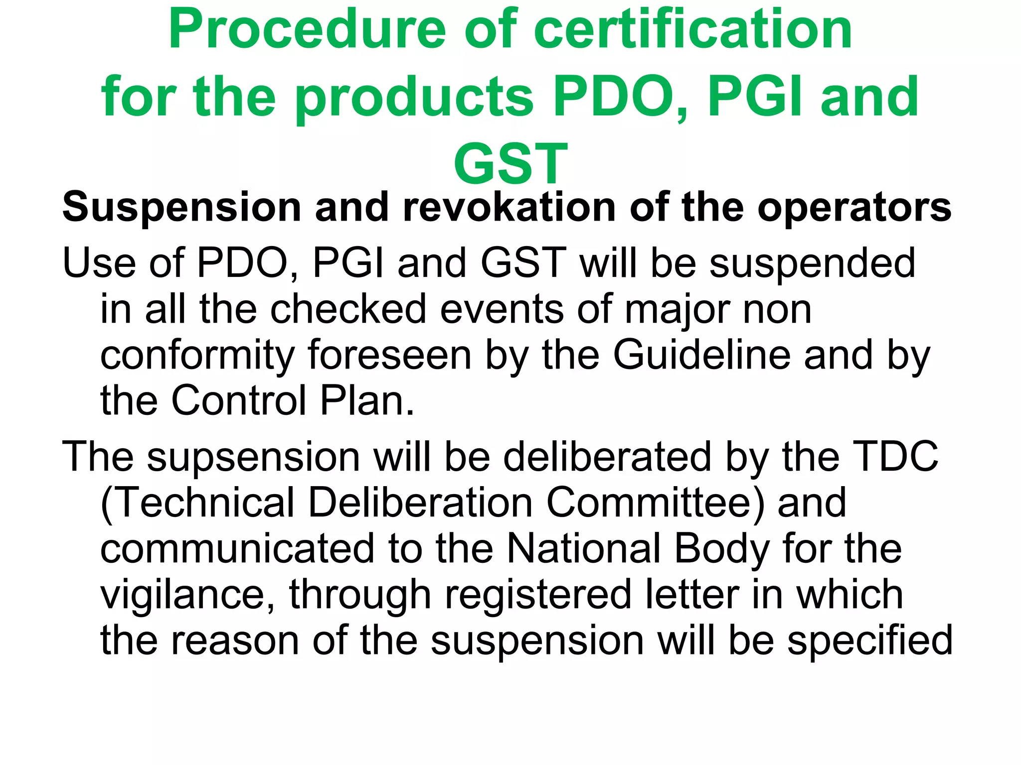 Presentation of control and certification system in EU | PDF