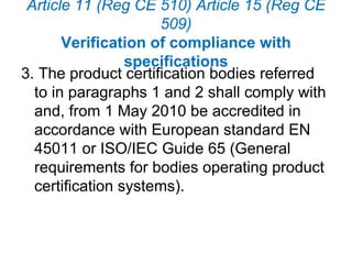 Presentation of control and certification system in EU | PPT