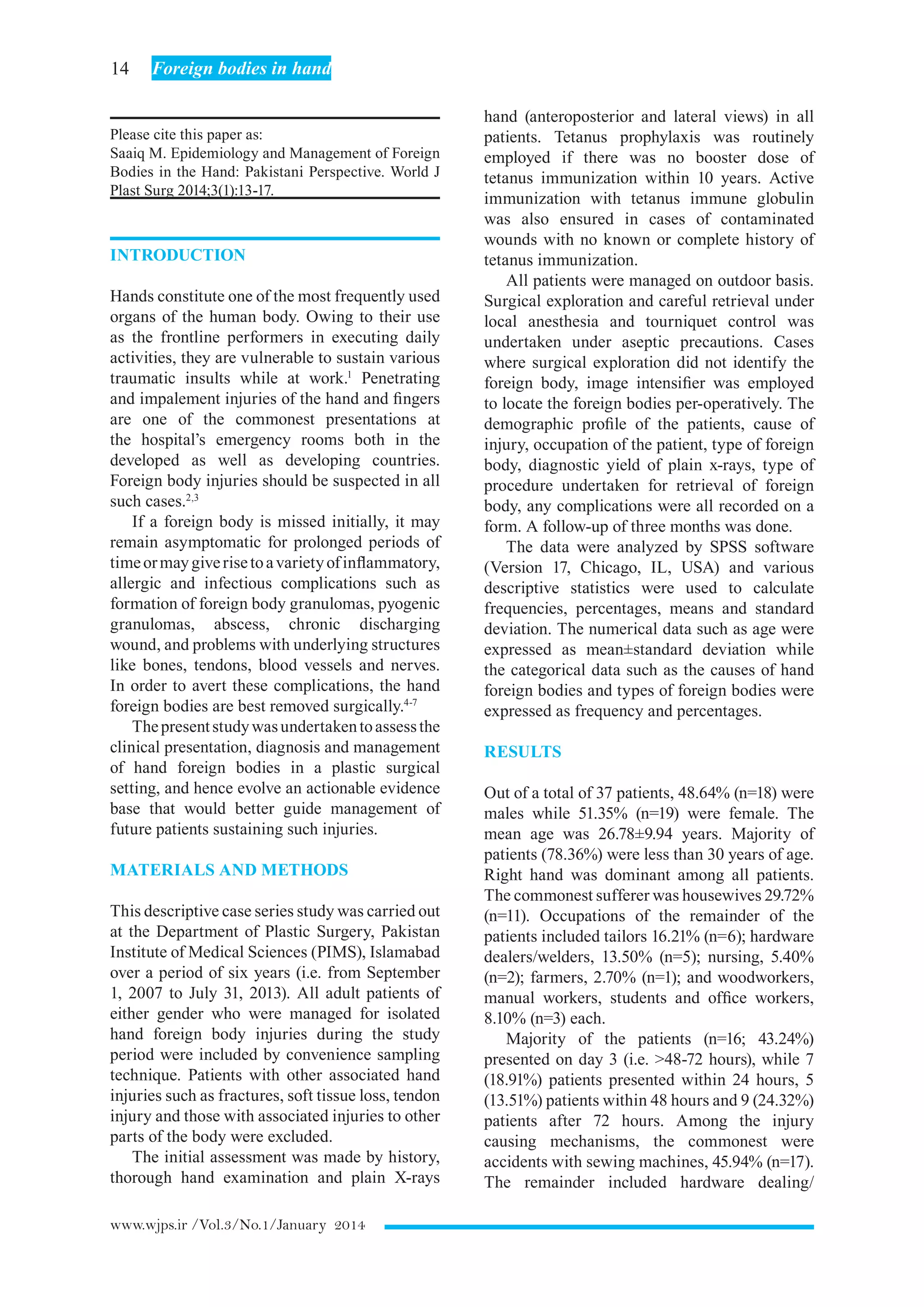 Foreign body hand | PDF