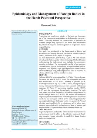 Foreign body hand | PDF