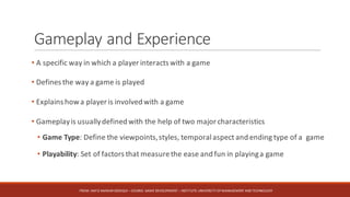 9-Game Design (Game Development - UMT Spring 2017/2018) | PPT