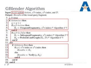 GBLENDER: Towards blending visual query formulation and query processing in graph databases ...
