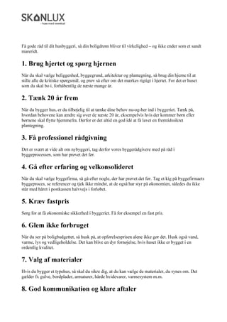 9 gode råd til dit husbyggeri | PDF
