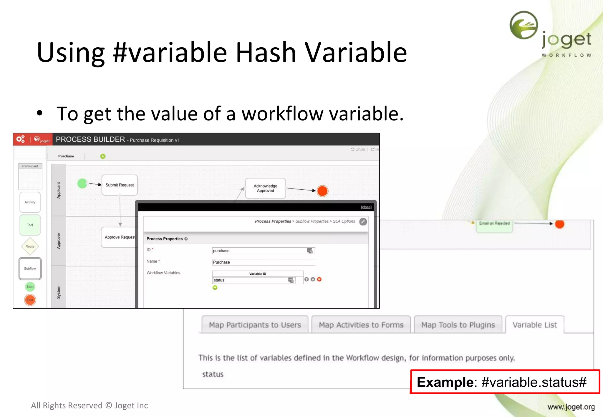 Joget Workflow v6 Training Slides - 9 - Hash Variable | PPT Joget Workflow v6 Training Slides - 9 - Hash Variable | PPT