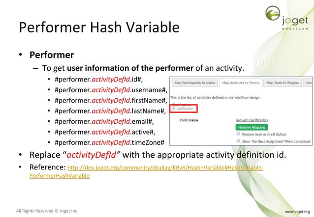 Joget Workflow v6 Training Slides - 9 - Hash Variable | PPT