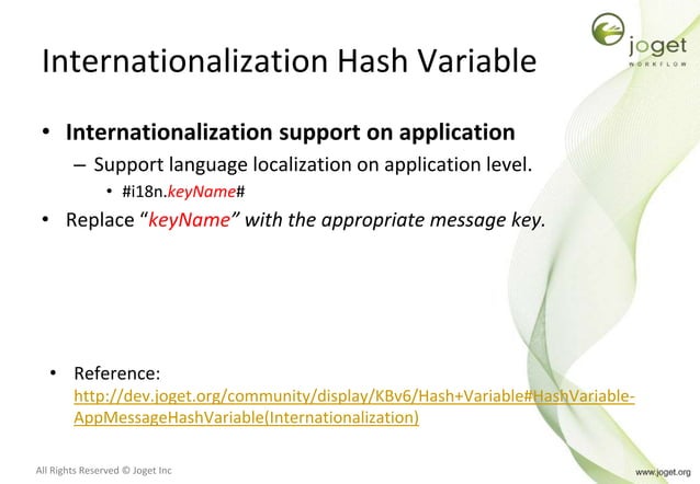 Joget Workflow v6 Training Slides - 9 - Hash Variable | PPT