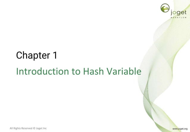 Joget Workflow v6 Training Slides - 9 - Hash Variable | PPT