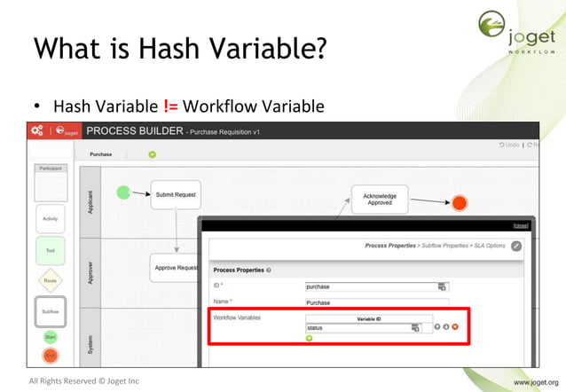 Joget Workflow v6 Training Slides - 9 - Hash Variable | PPT