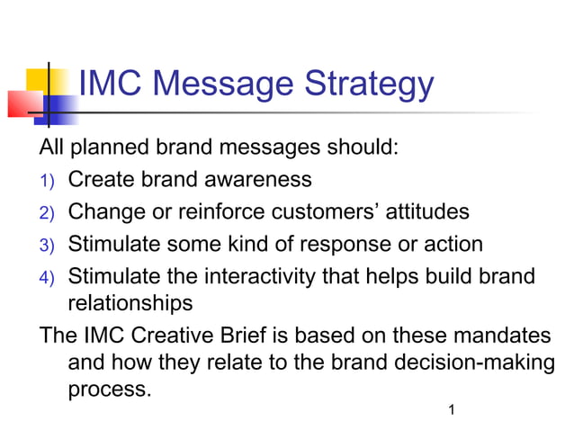 9 imc message strategy | PPT
