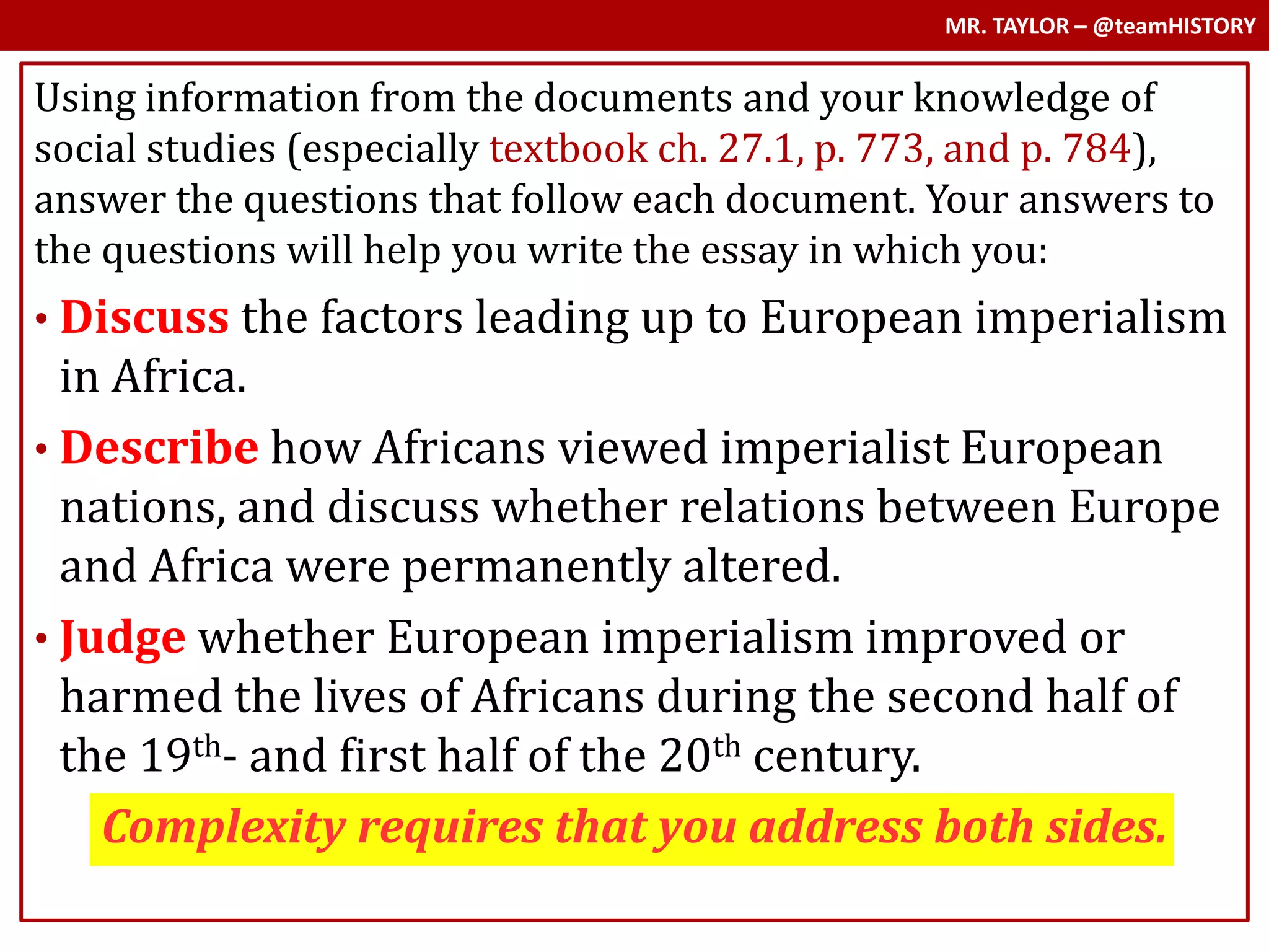 DBQ - African Imperialism | PPT