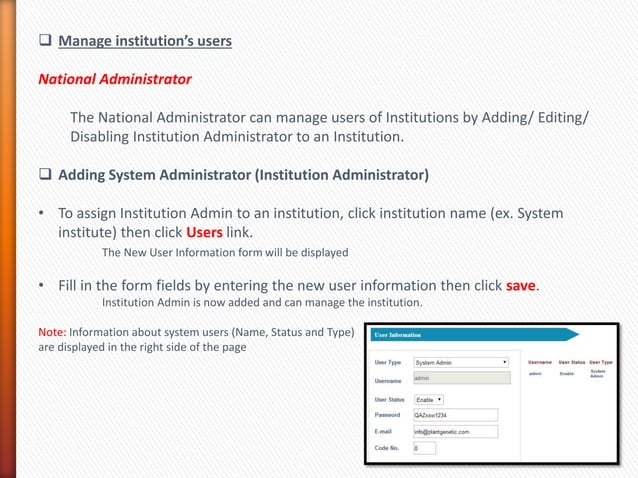 Institutions Presentation | PPT