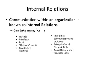 Public Relations: Internal Communications & Employee Relations | PPTX