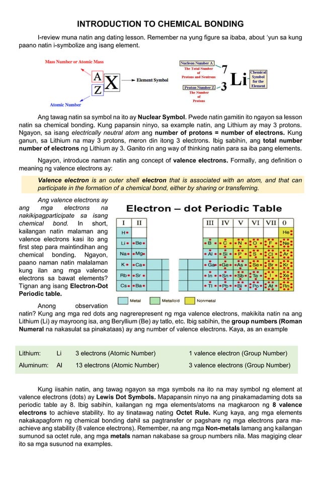 Introduction to Chemical Bonding - TAGLISH Version | PDF