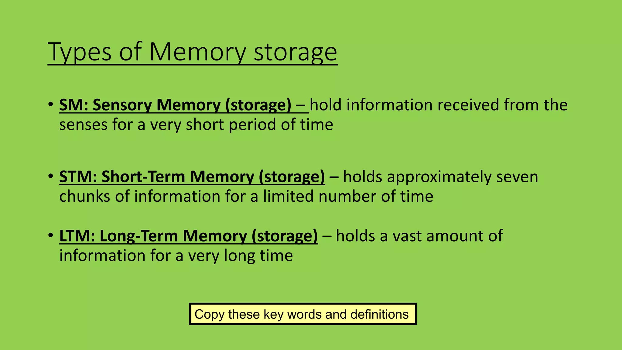 9 intro to multi-store model of memory | PPTX
