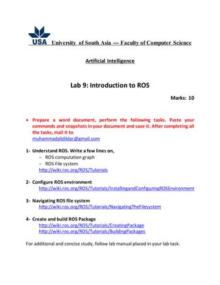 INTRO TO ROS ROBOTIC OPERATING SYSTEM | DOCX