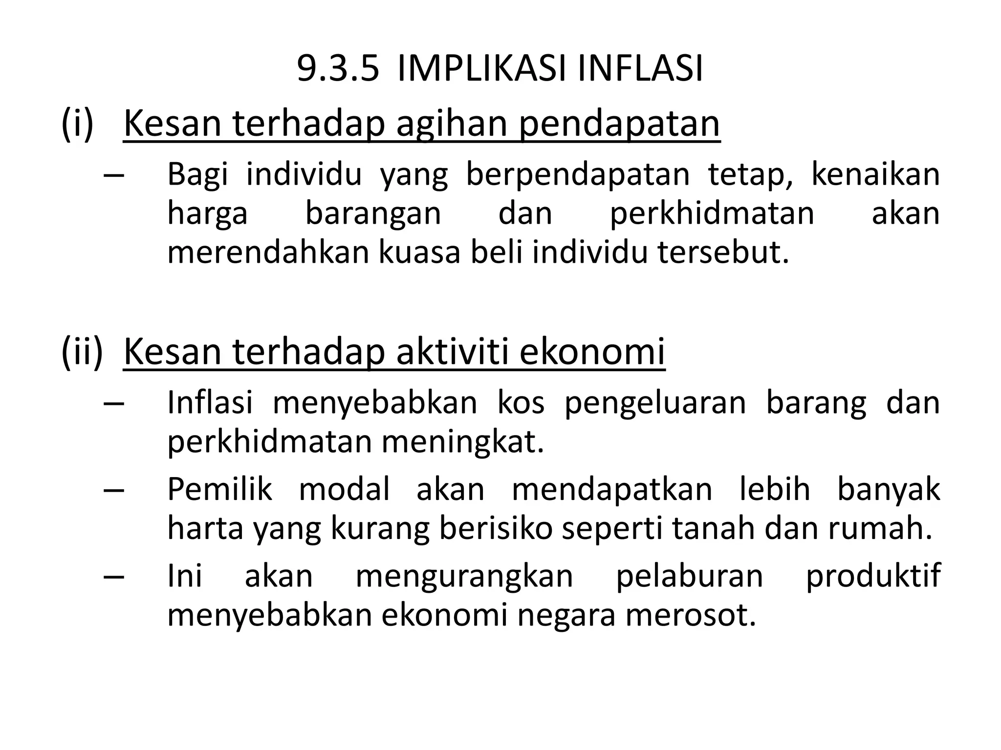 9 kitaran perniagaan, pengangguran dan inflasi | PPTX