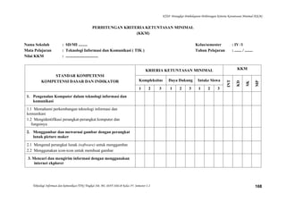 -9- KKM TIK KELAS 4 untuk Sekolah dasar (SD) | DOC