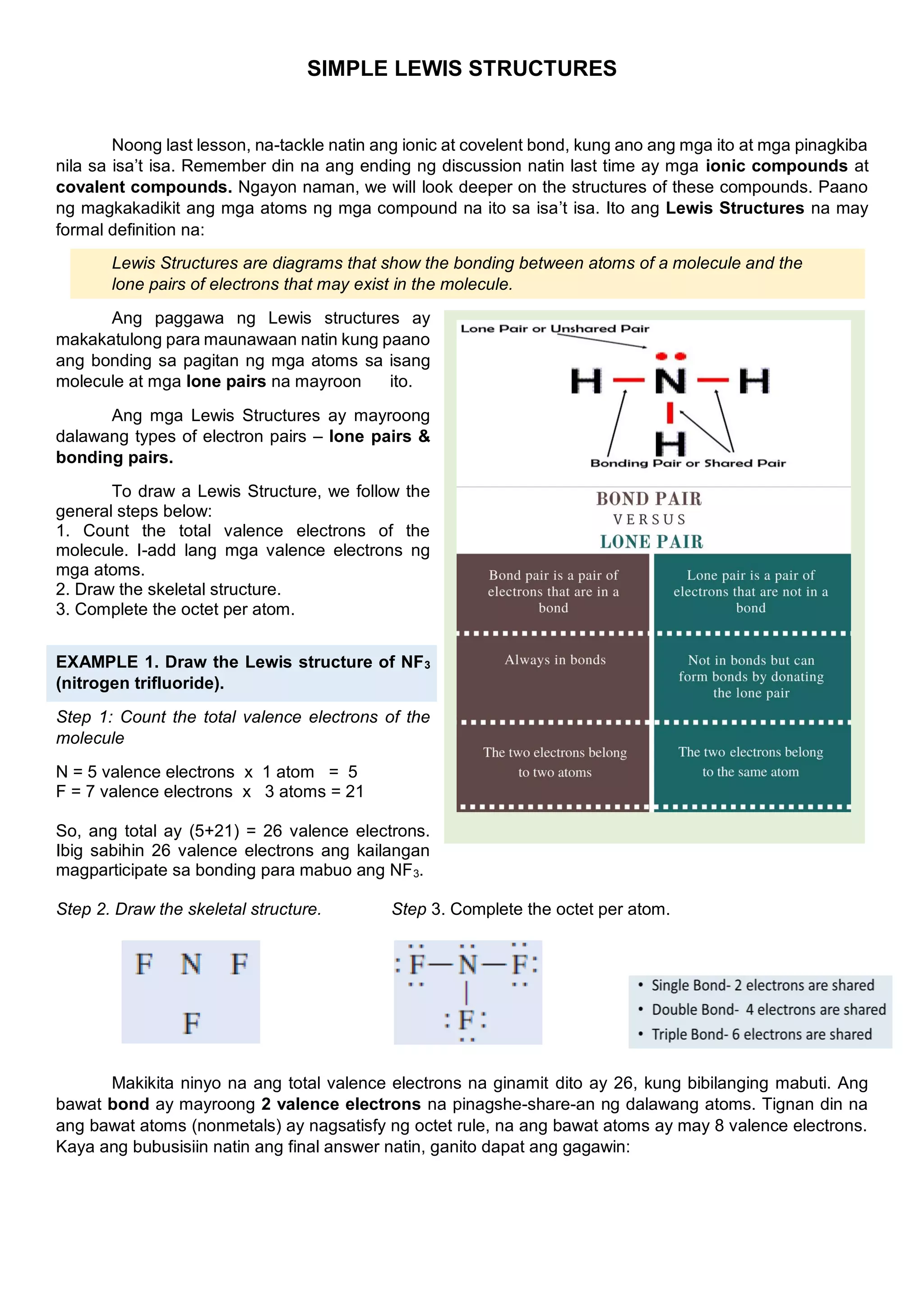 lewis structures - taglish version | PDF