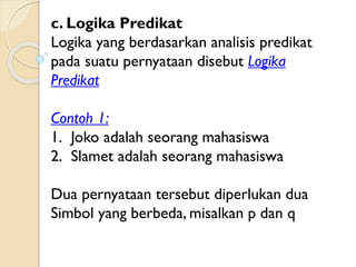 Logika Informatika Teknik informatika 3 sks | PDF