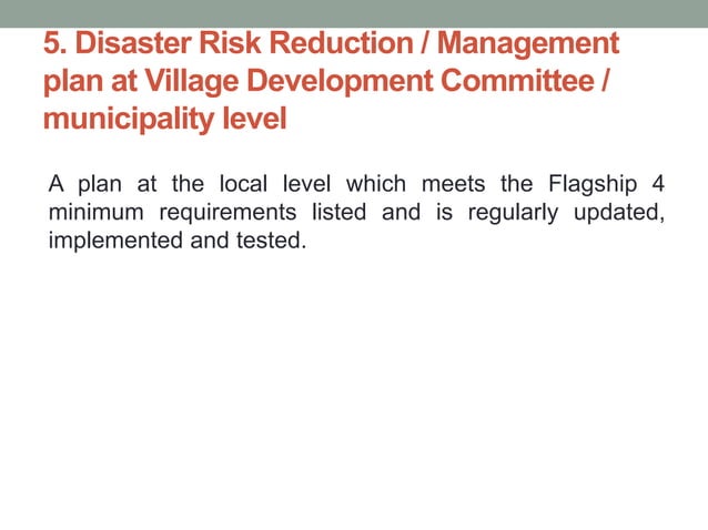 Nine Minimum Characteristics of a diaster Resilient Community In Nepal ...