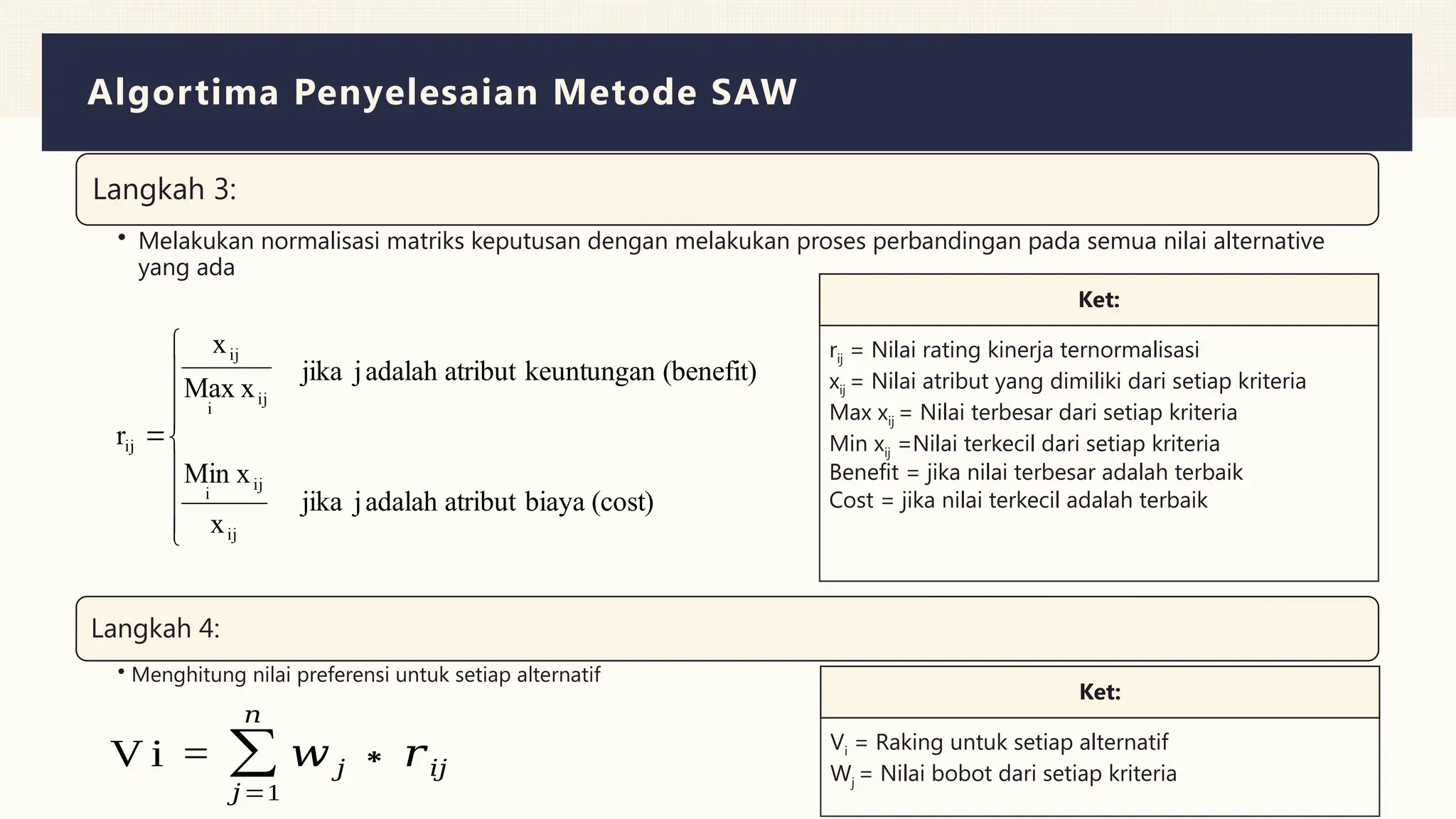 Penjelasan Metode Simple Additive Weighting (SAW) | PPTX