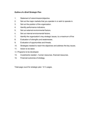 9. Outline Of A Brief Strategic Plan | DOC
