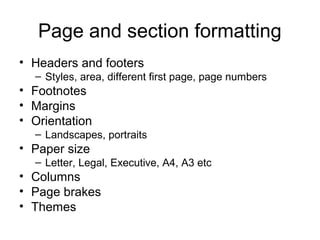 9 paragraph, styles and page setup | PPT